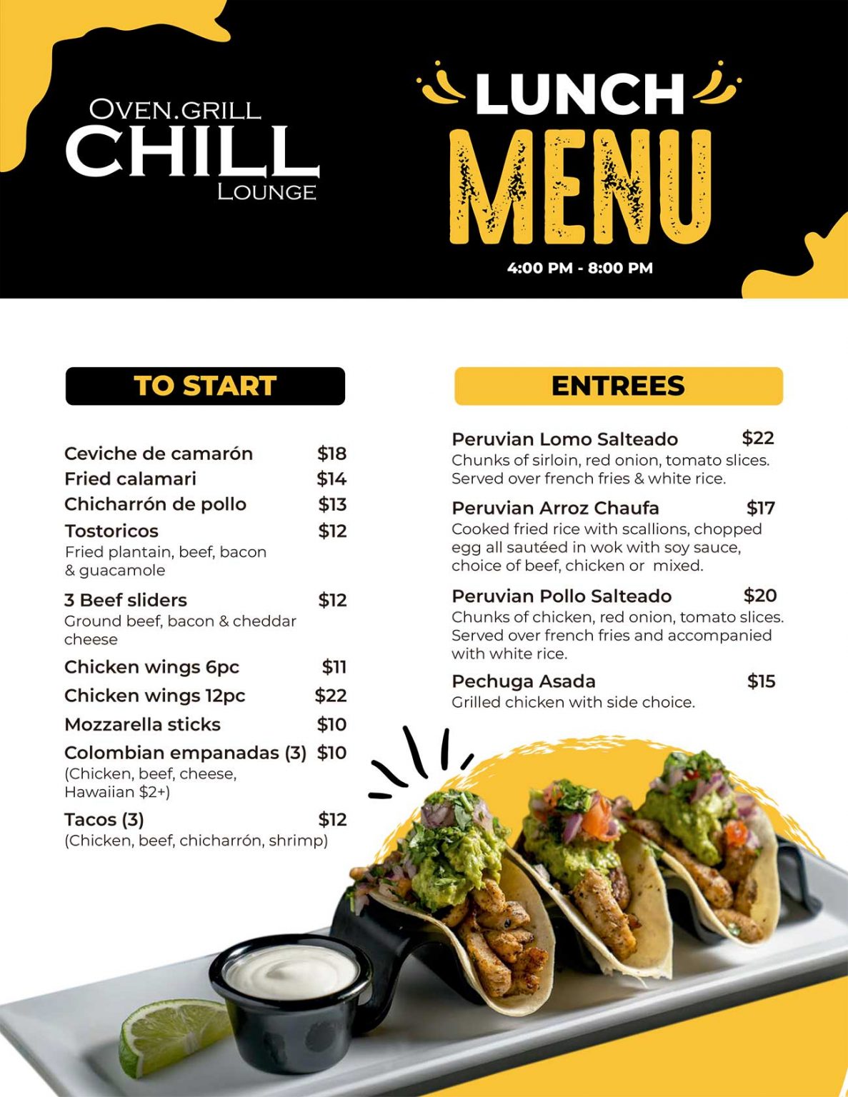 Menu – Oven.Grill Chill Lounge